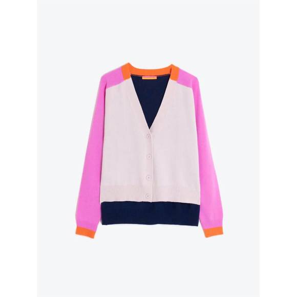Vilagallo | Sweaters | New Vilagallo Alina Cardigan In Beige Navy Pink ...